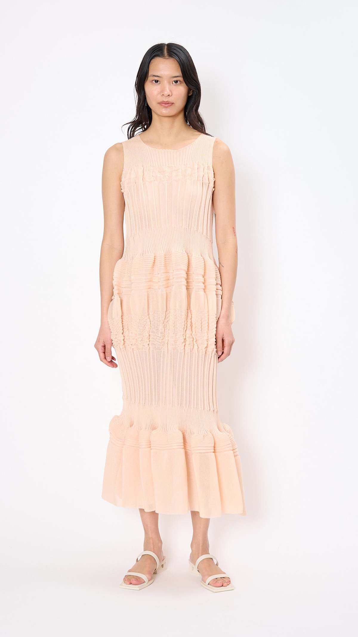 Issey Miyake Assemblage Dress - Light Beige | Garmentory