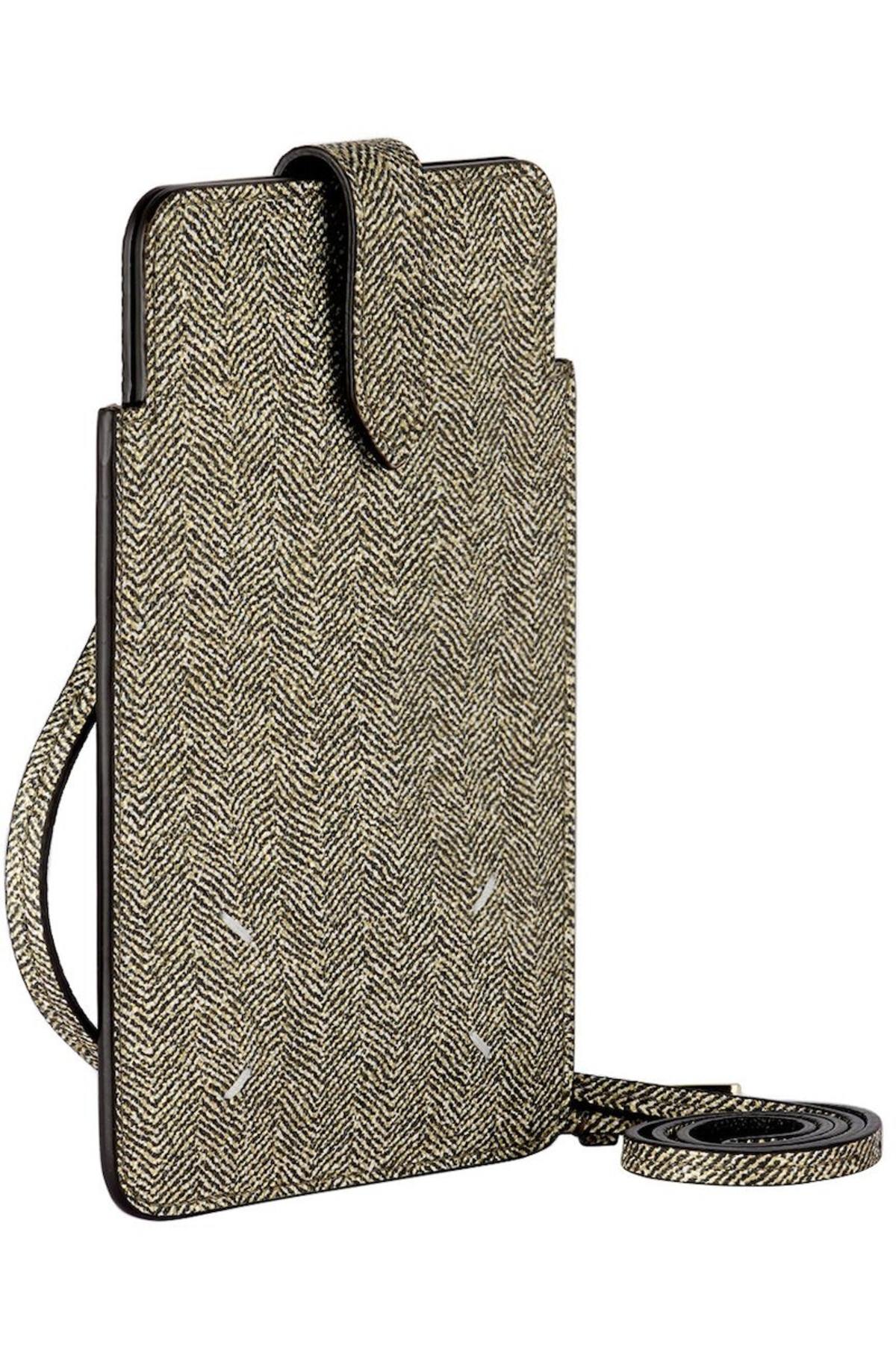 Maison Margiela Goatskin Phone Pouch - Light Gold/Black | Garmentory