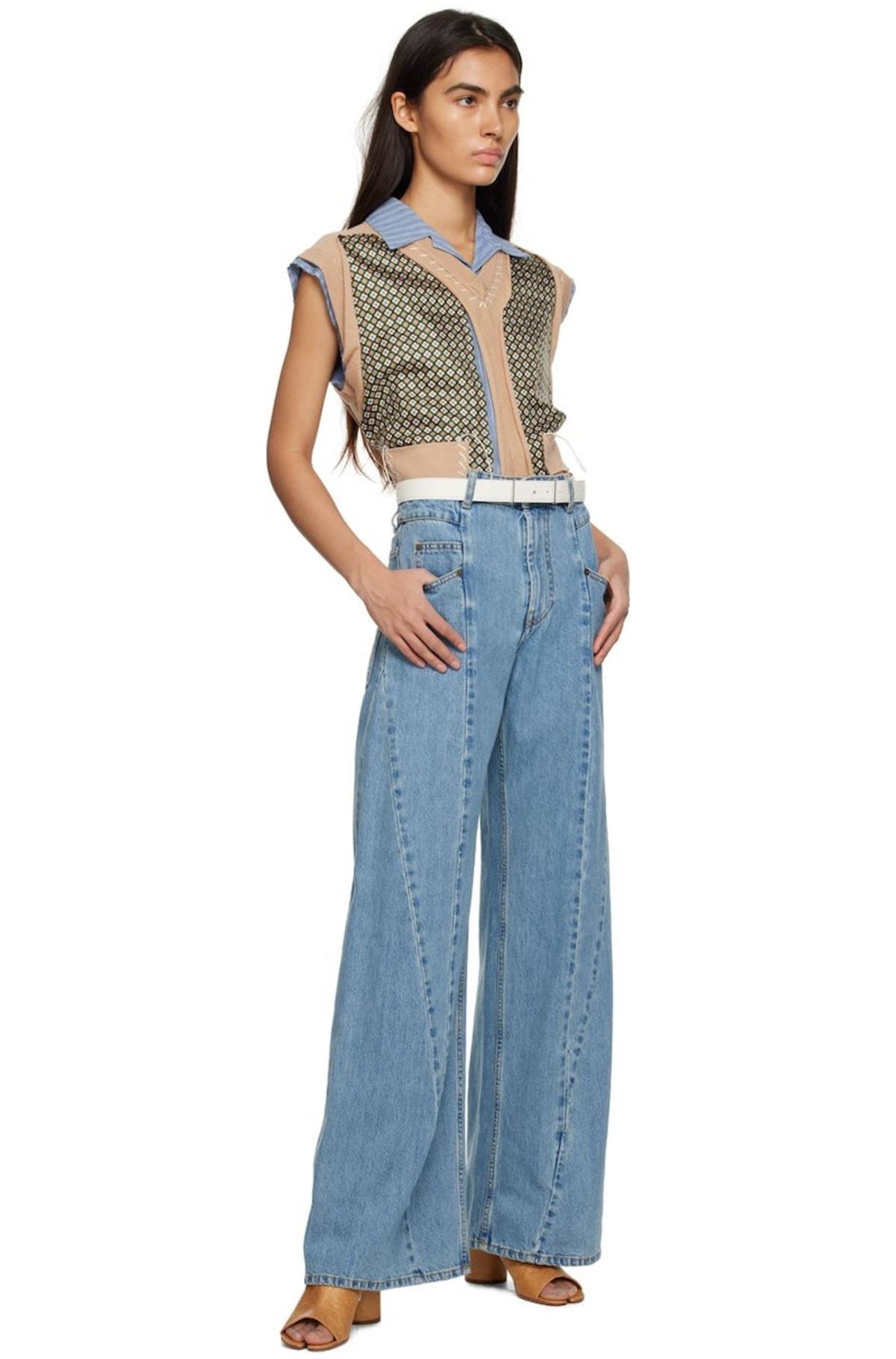 Maison Margiela Paneled Jeans - Medium Blue Stone | Garmentory