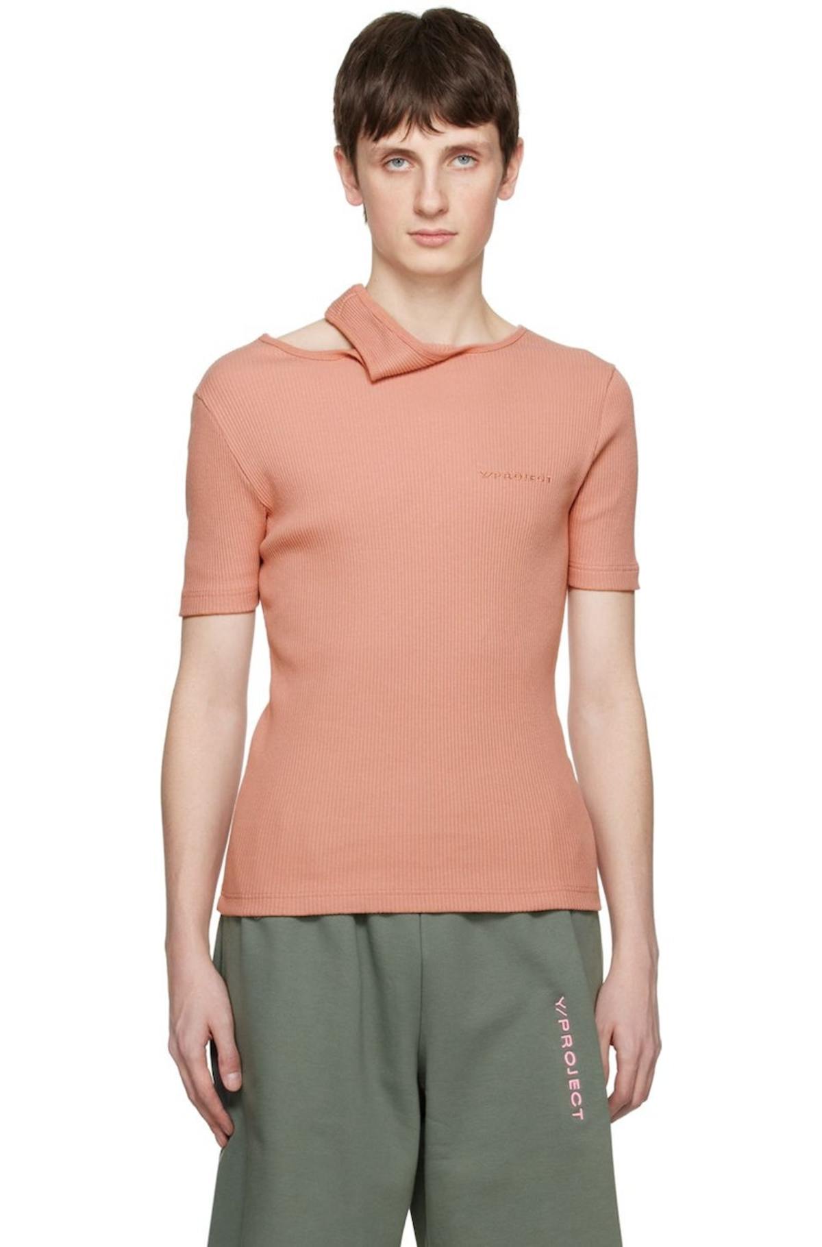 Y/Project Double Collar T-Shirt - Peach | Garmentory