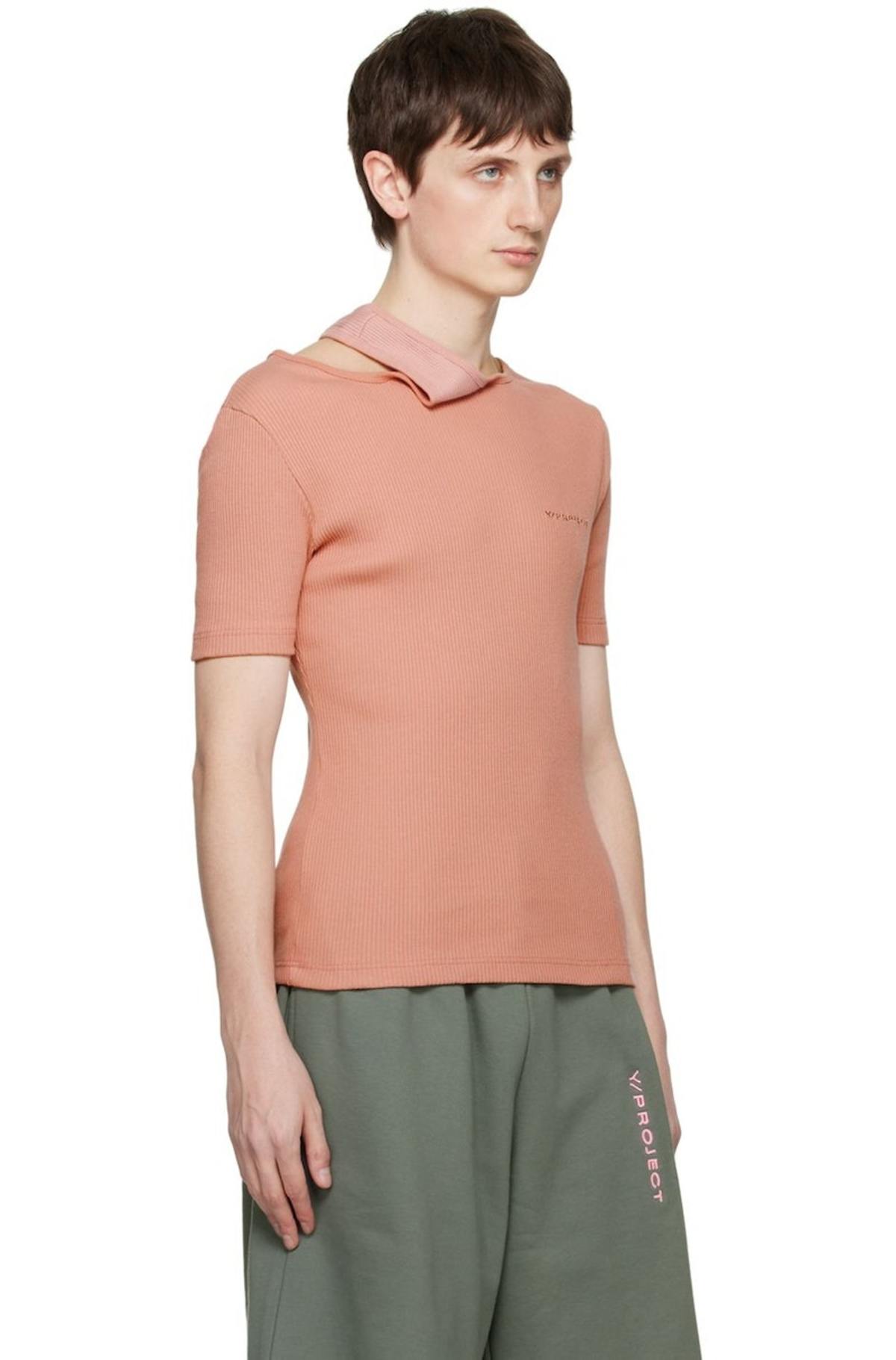 Y/Project Double Collar T-Shirt - Peach | Garmentory