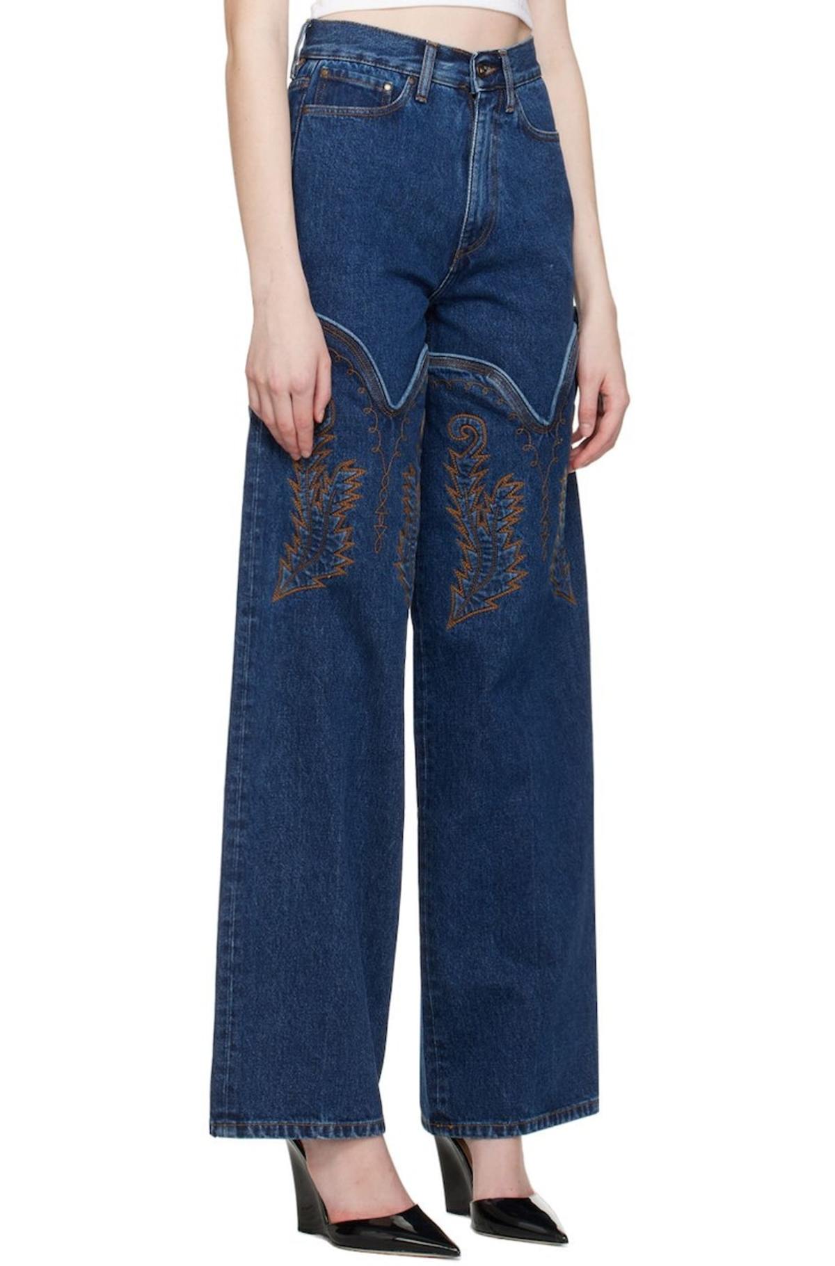 Y/Project Cowboy High Cuff Jeans - Navy | Garmentory