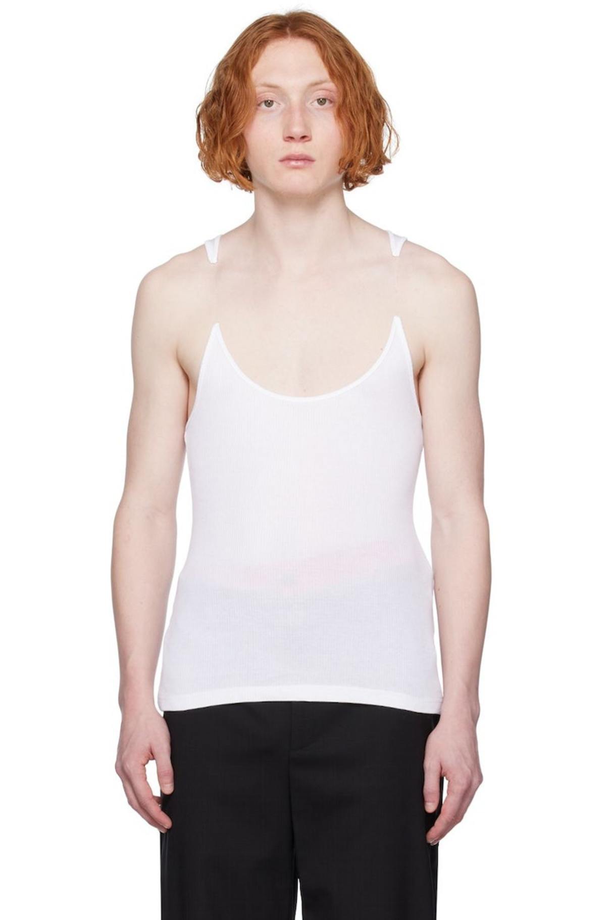 Y/Project White Invisible Strap Tank Top | Garmentory