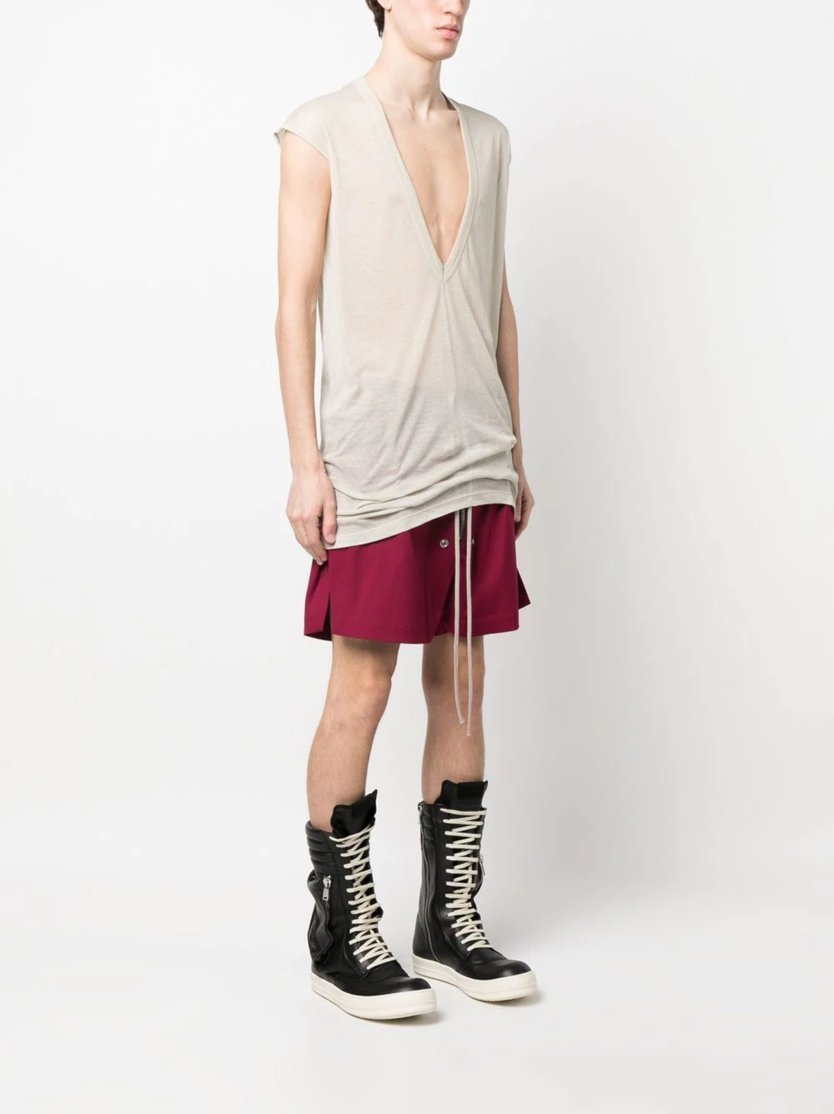 Rick Owens Dylan Tee - Pearl | Garmentory