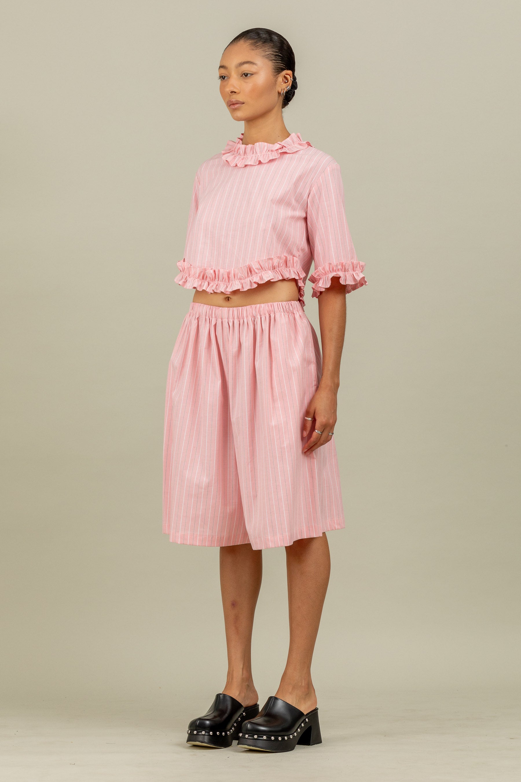 Toit Volant ADELE LONG SHORTS - PINK STRIPE | Garmentory