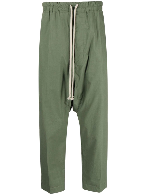 Rick Owens Drawstring Cropped Pants - Moss | Garmentory