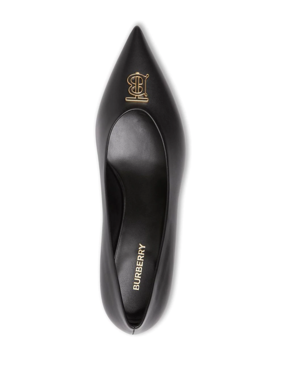 BURBERRY Women Leather Point-Toe Pump - black | Garmentory