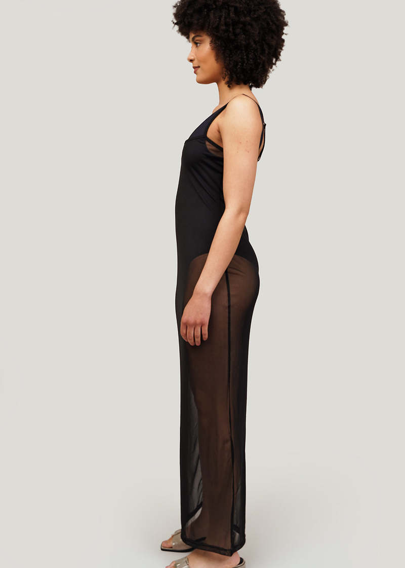 KYE Intimates Overlay Slip Dress - Black | Garmentory