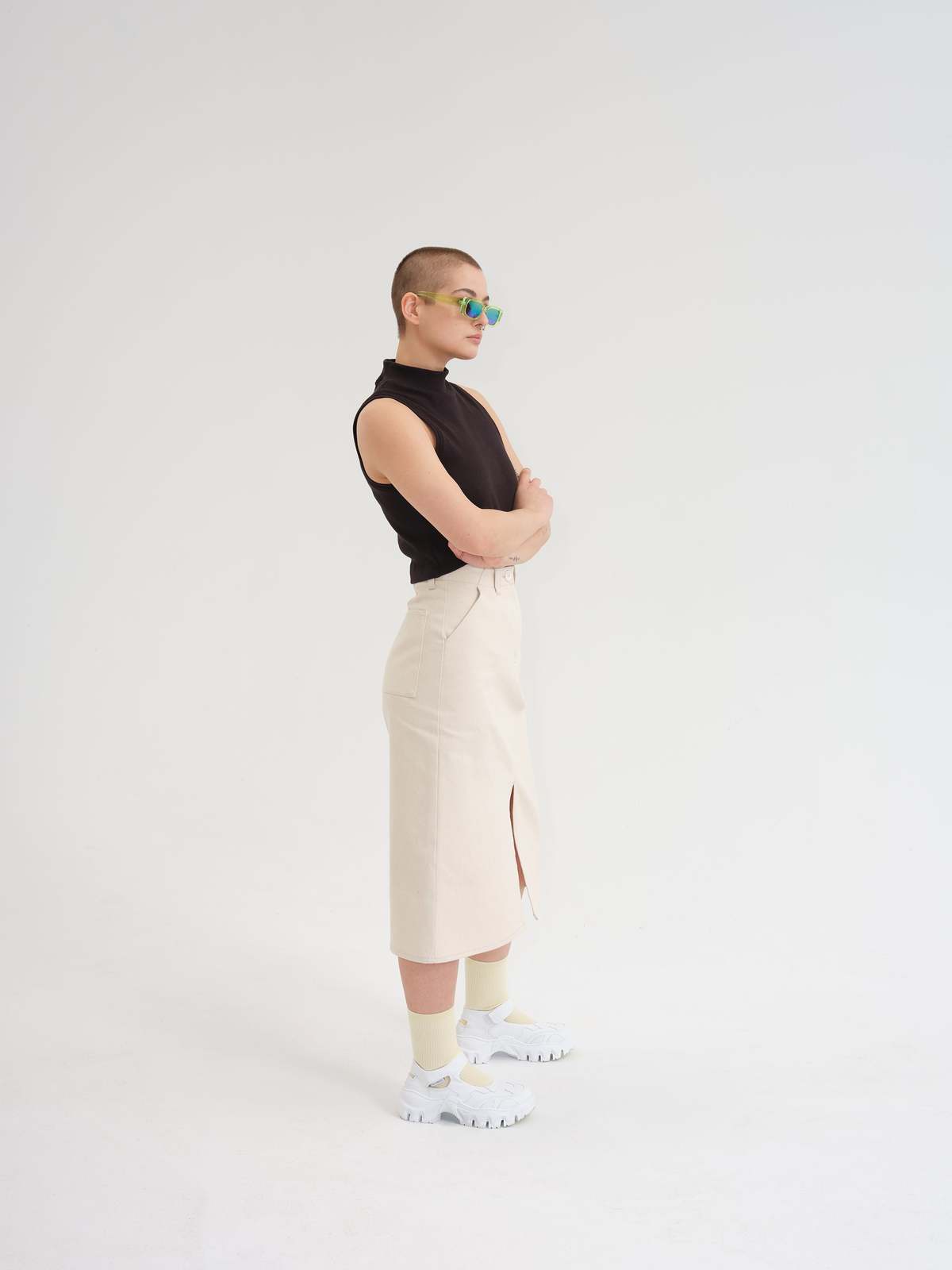 Odeyalo Mui Mui Mock Neck Tank - Black | Garmentory