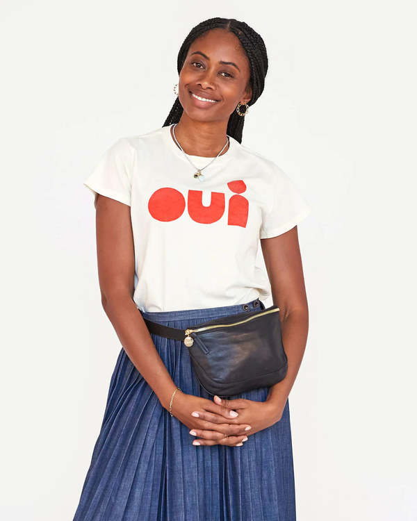 Clare V. Classic Oui Tee - Cream | Garmentory
