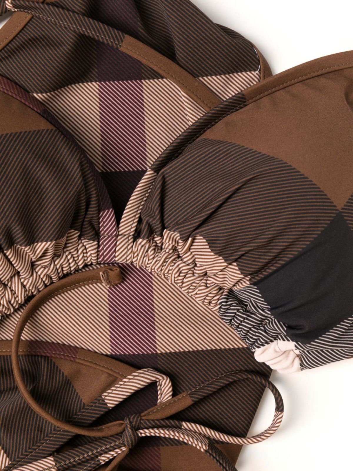 Burberry Nylon Triangle Bikini - Dark Birch Brown | Garmentory