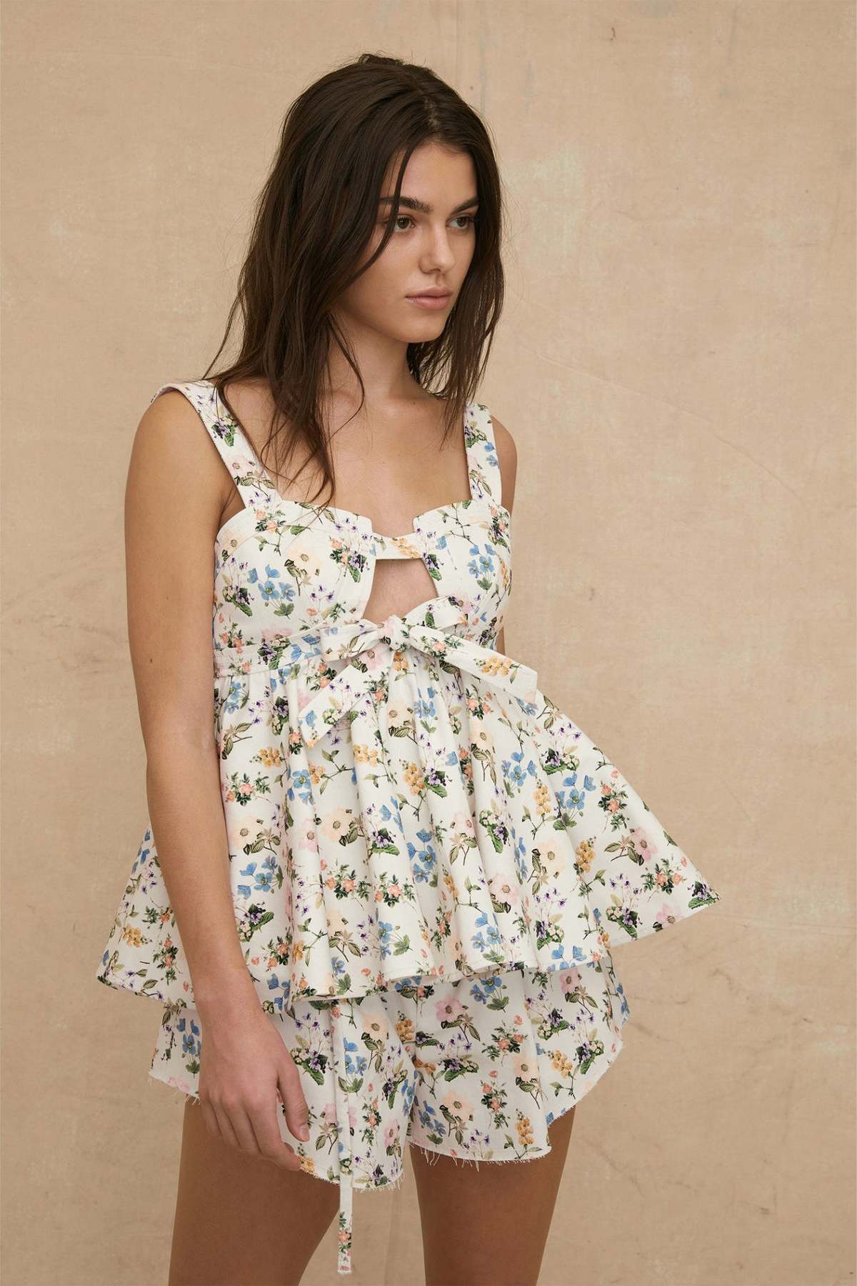 Marissa Webb Leighton Botanical Floral Empire Top - Botanical Print ...