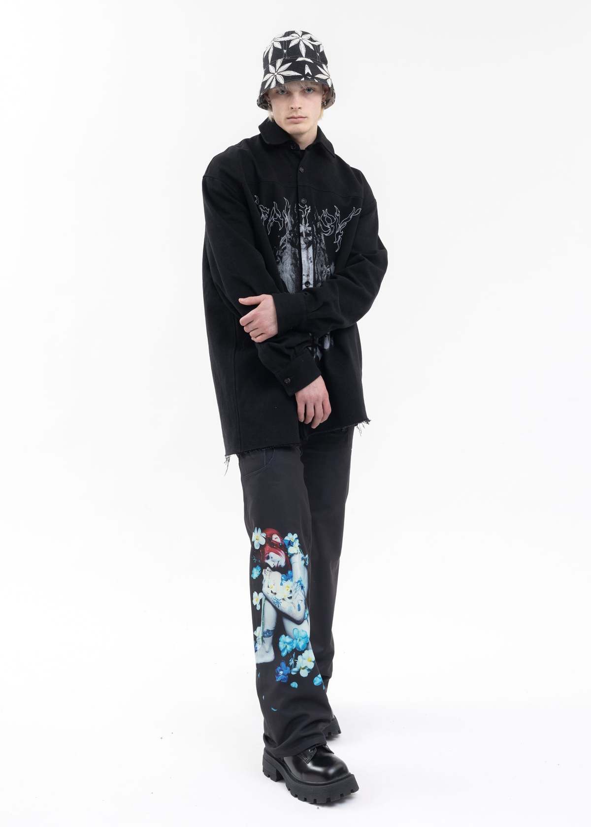 KUSIKOHC JACQUARD KSK BUCKET HAT - BLACK | Garmentory