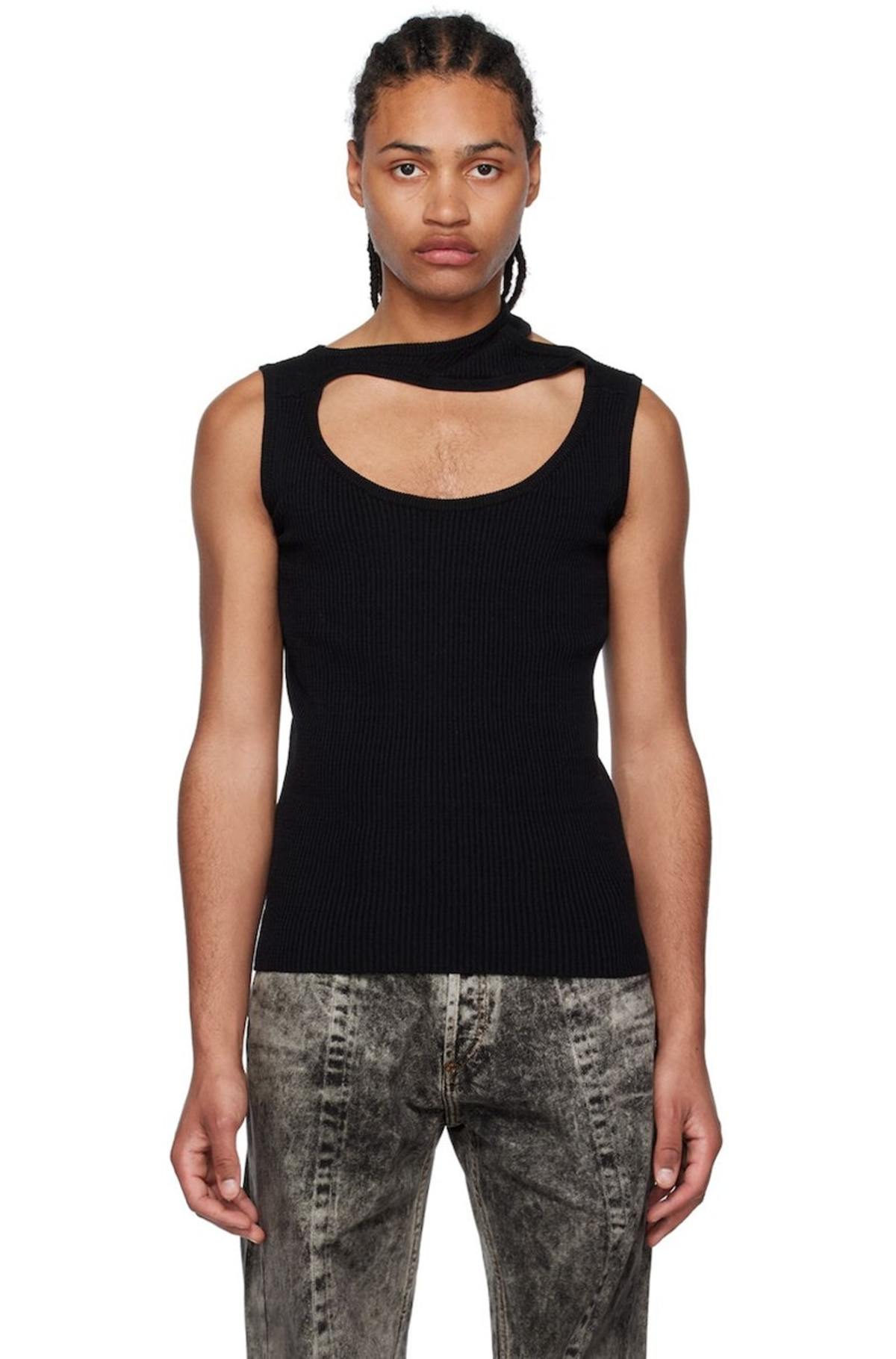 Y/Project Triple Collar Tank Top - Black | Garmentory