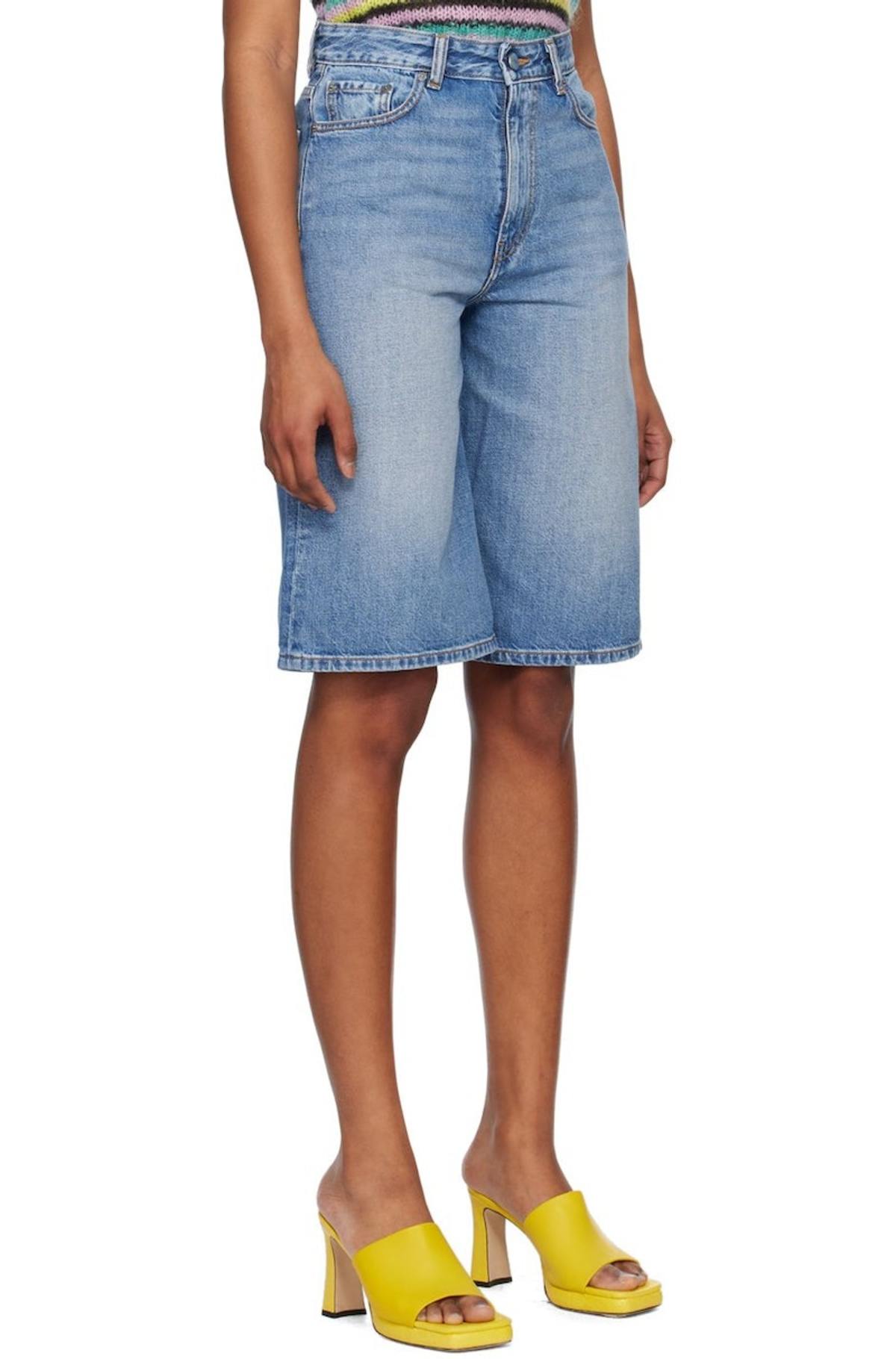 GANNI Five-Pocket Denim Shorts - Mid Blue Vintage | Garmentory