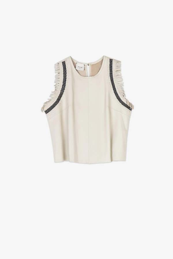 Alysi Leather Top - Papiro | Garmentory