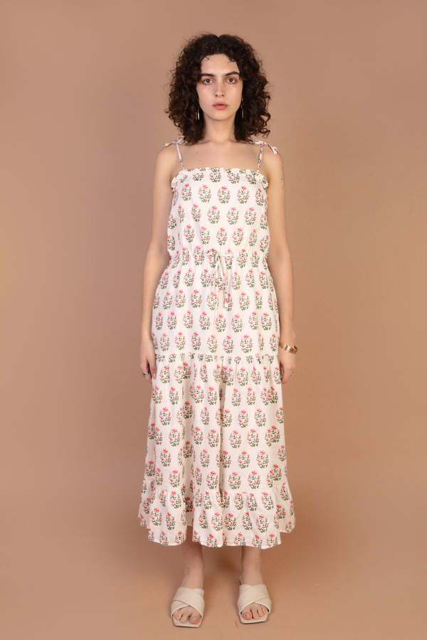 Meadows Boston Dress - Block Print Floral | Garmentory