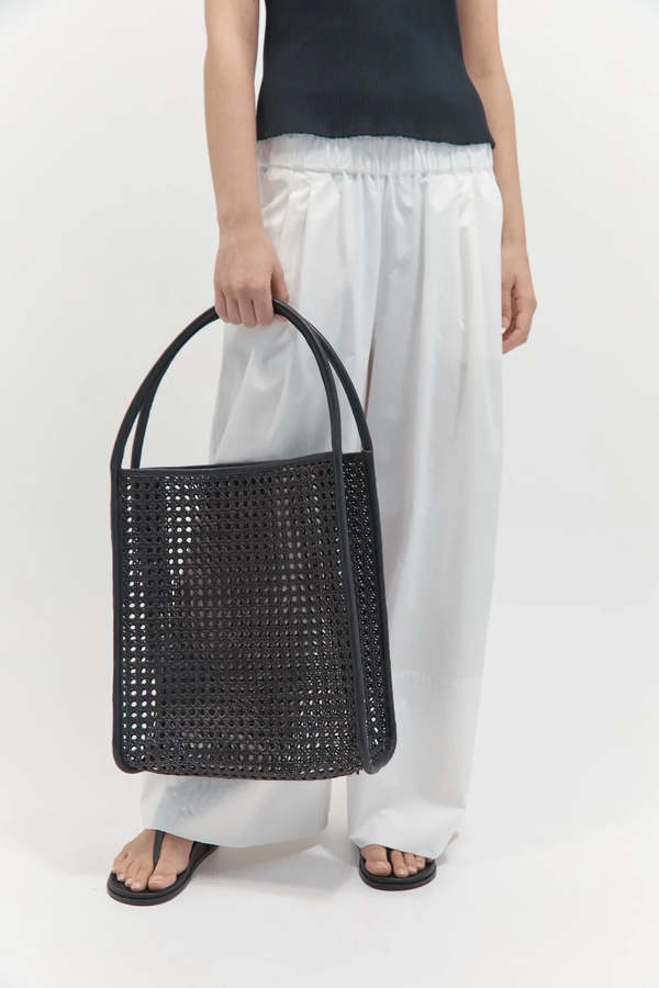 St. Agni Rattan Tote Bag - Black | Garmentory