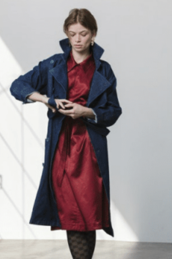 Carleen Satin Triangle Loop Dress - Burgundy | Garmentory