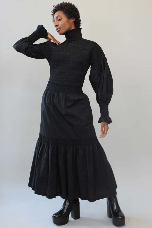 Hope For Flowers by Tracy Reese Smocked Dress - Black | Garmentory