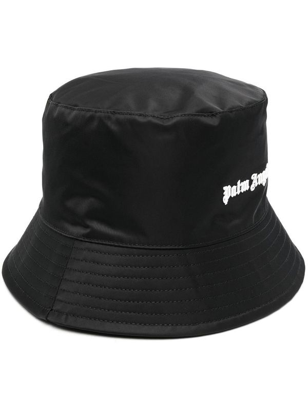 PALM ANGELS Classic Logo Bucket Hat - Black/White | Garmentory