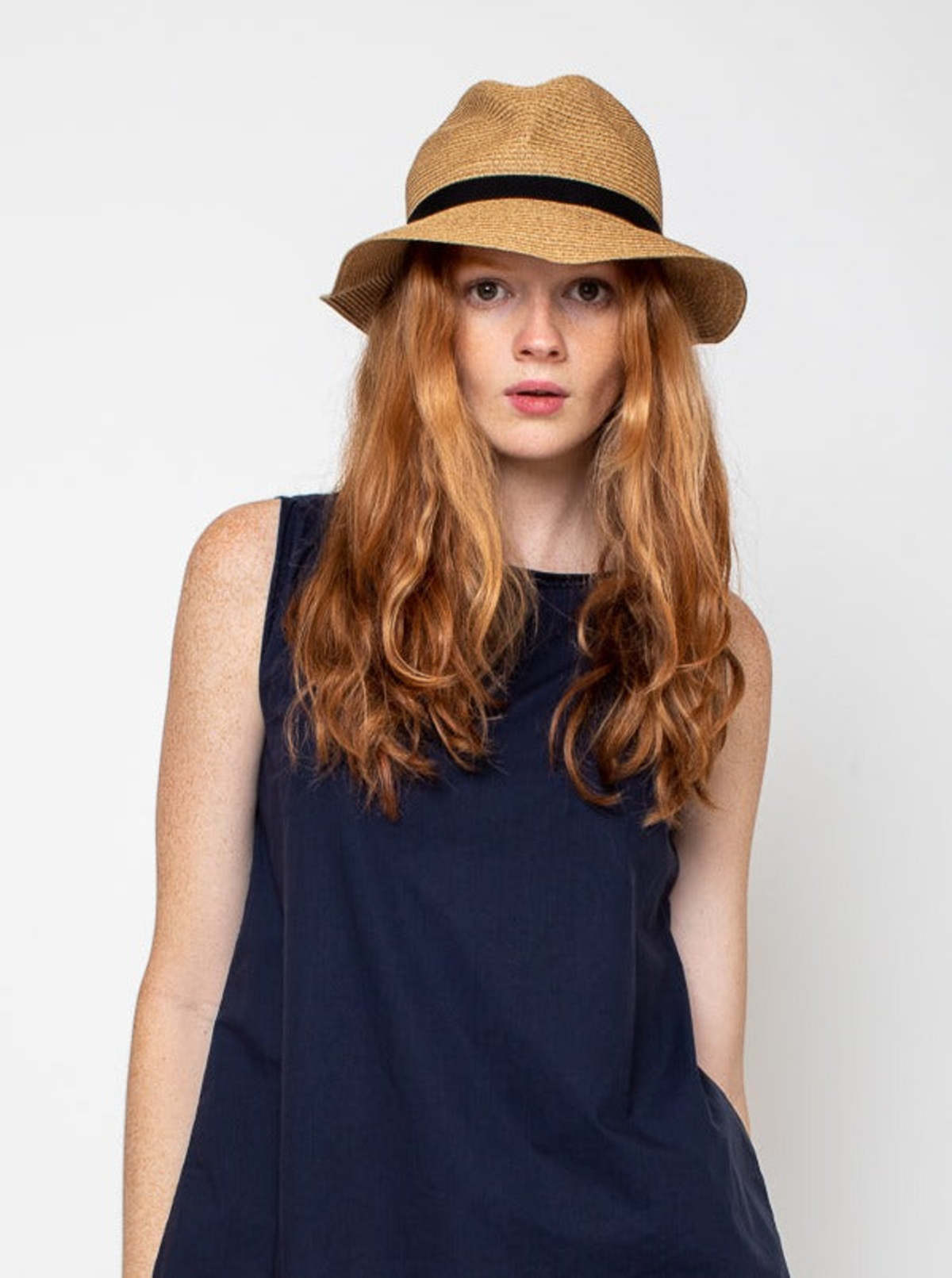 Mature Ha 6.5cm Brim Boxed Hat - Mix Brown/Black Grosgrain Ribbon ...