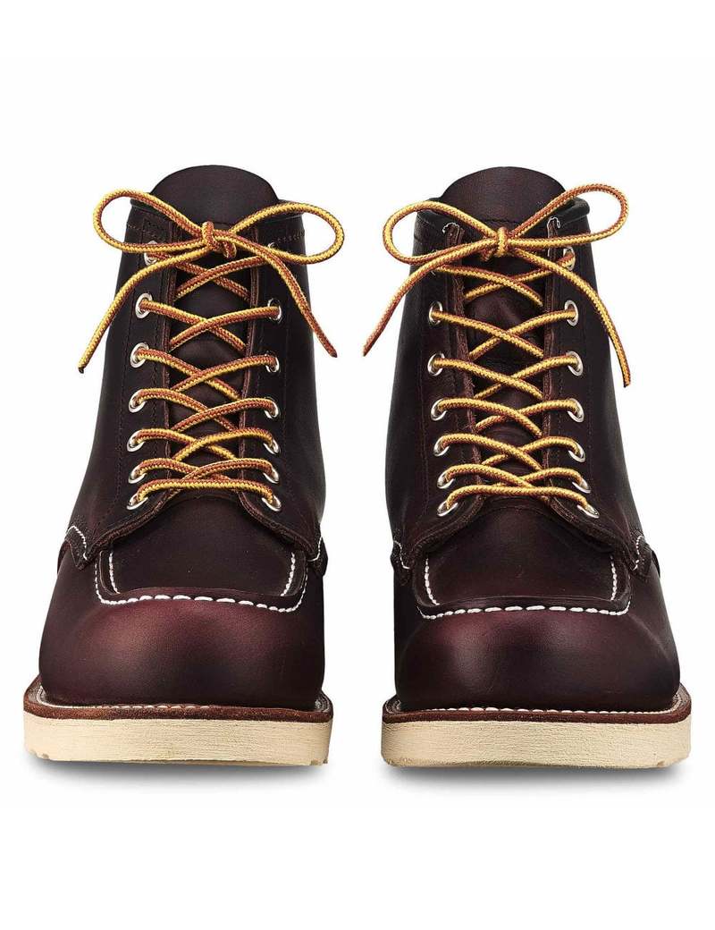 Red Wing 8847 Heritage Work 6 Moc Toe Boot - Black Cherry Excalibur Leather | Garmentory