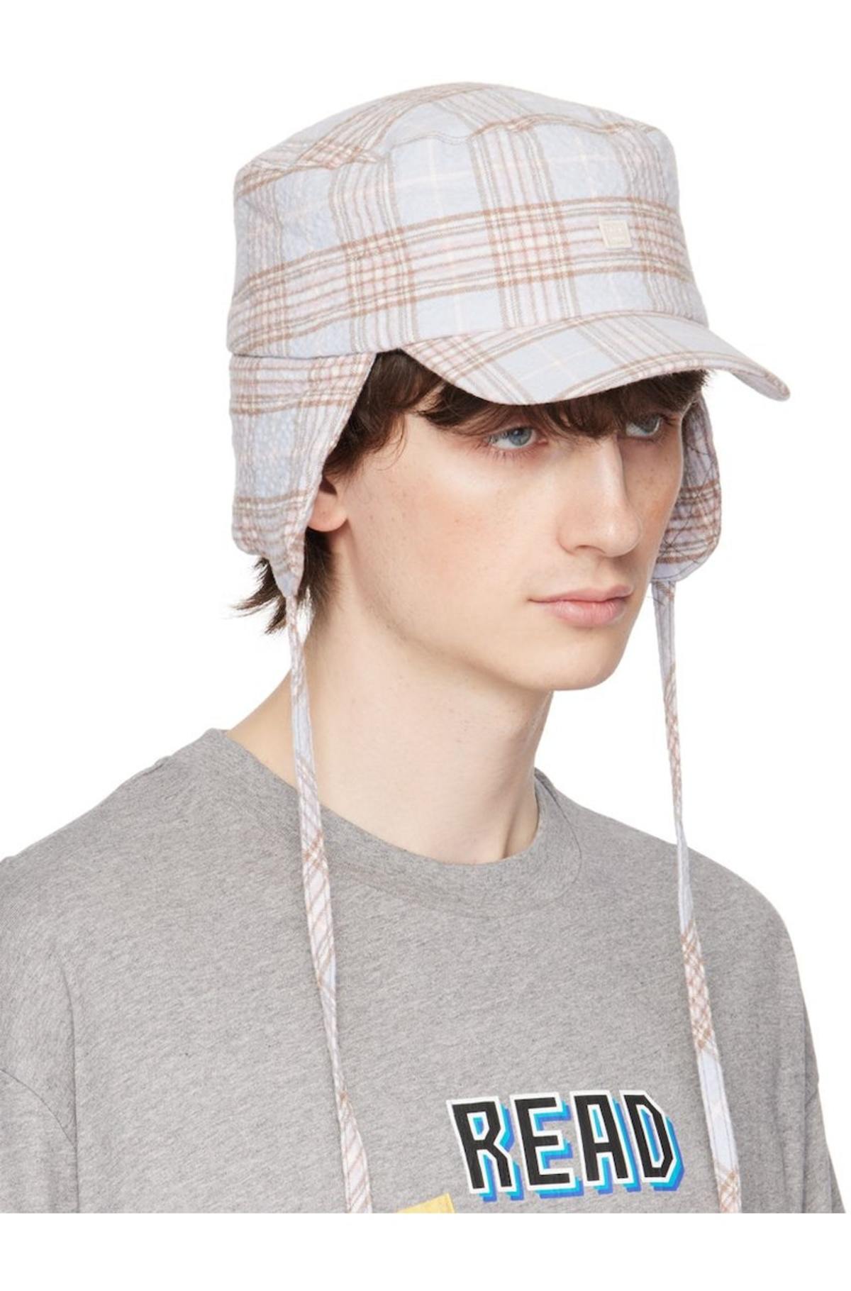 Acne Studios Trapper Cap - Light Blue/Pink | Garmentory