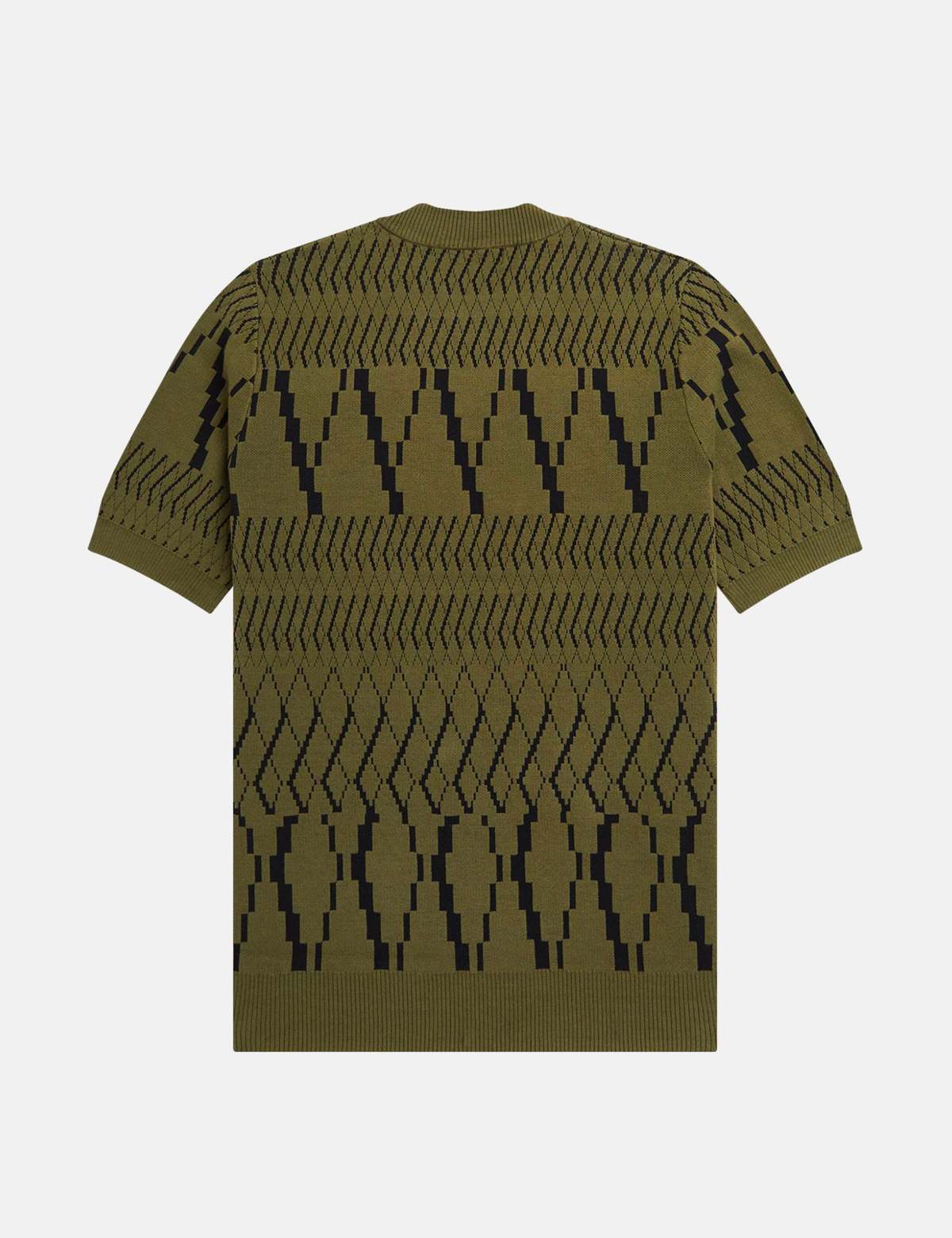 Fred Perry Argyle Panel Knitted T-Shirt - Uniform Green | Garmentory