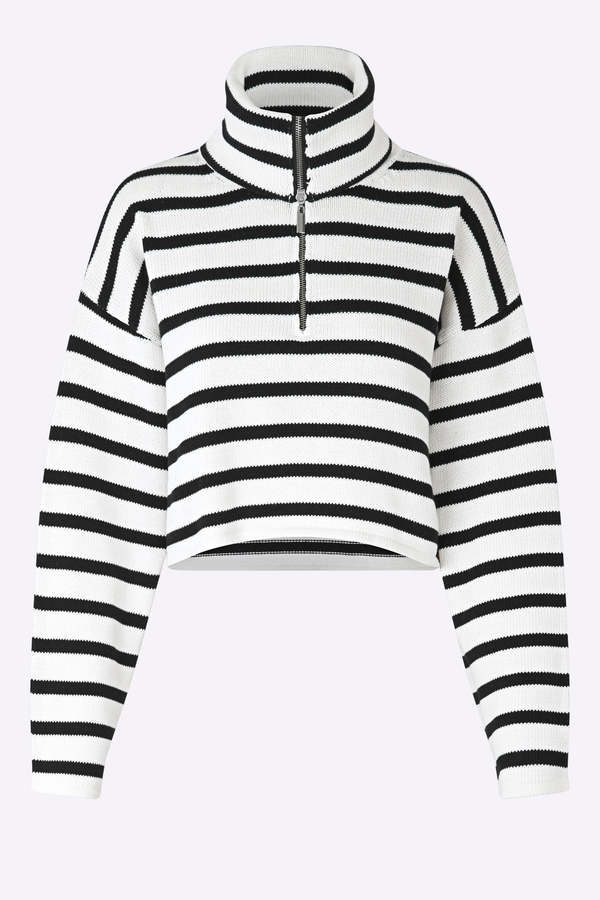 Oval Square Swatch Half Zip Knit - Black Stripe | Garmentory