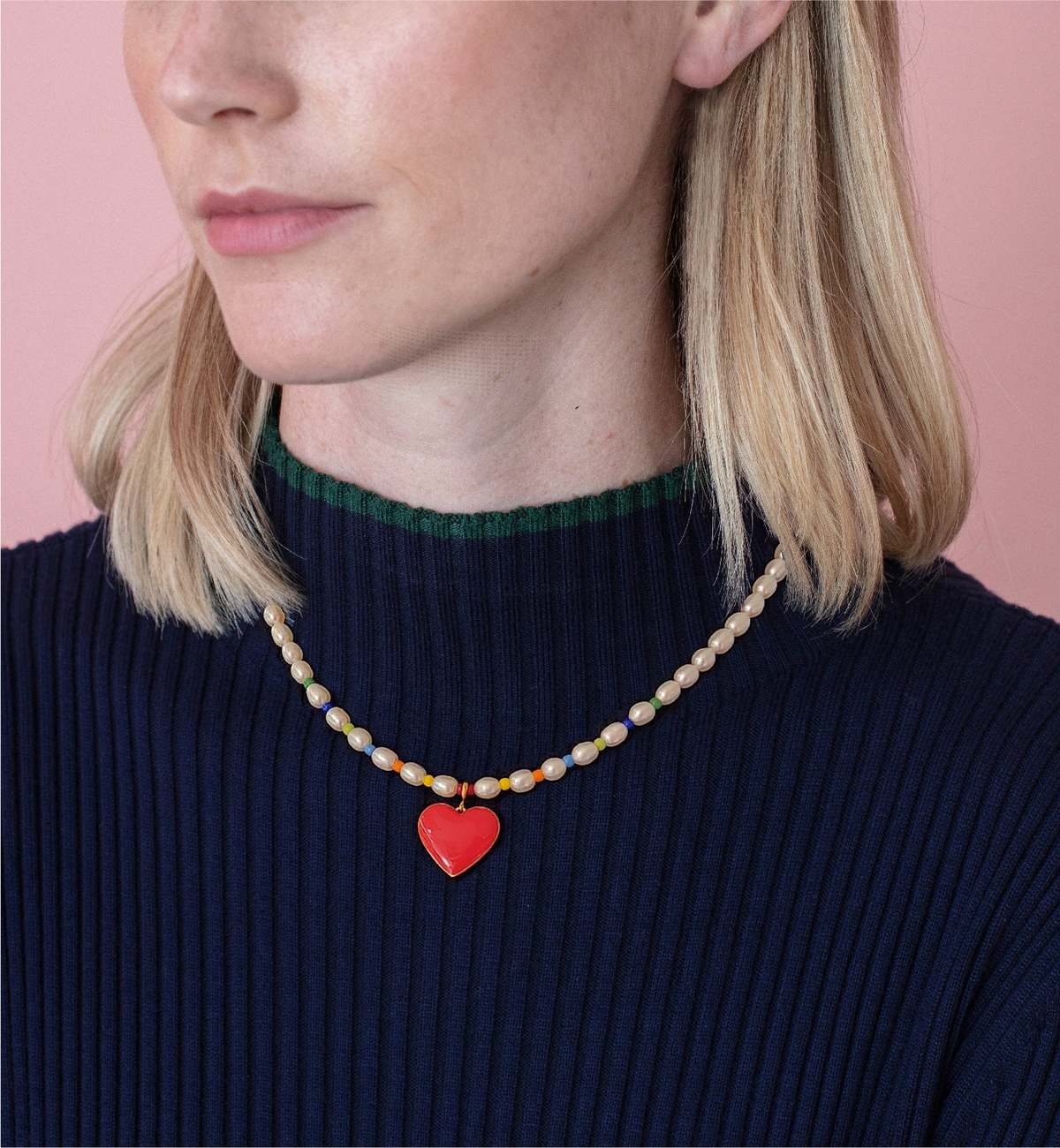 MATTER MATTERS Follow your heart Pearl Necklace - Rainbow | Garmentory
