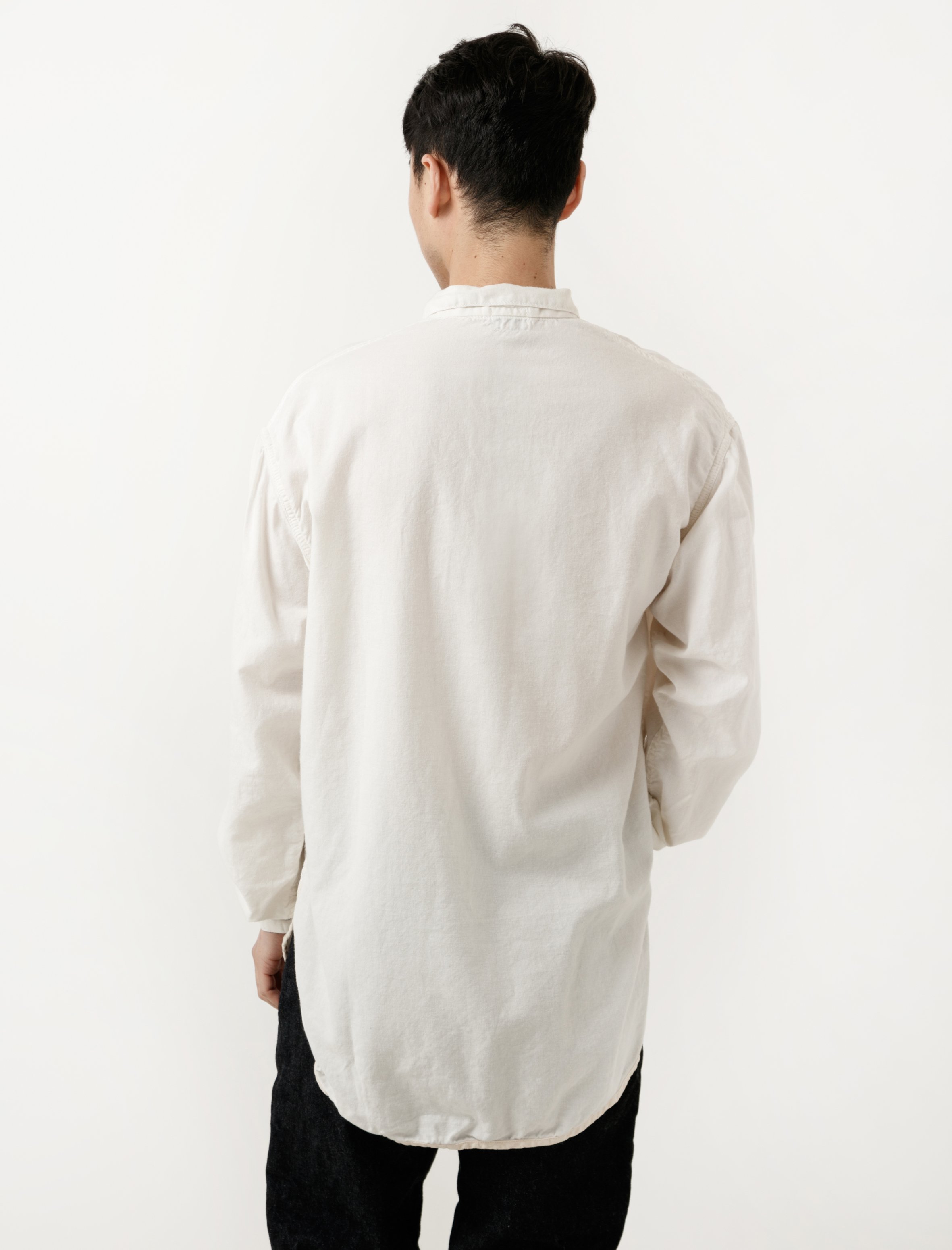 Tender Bound Hem Split Tail Shirt - Rinsed Wool-Cotton | Garmentory