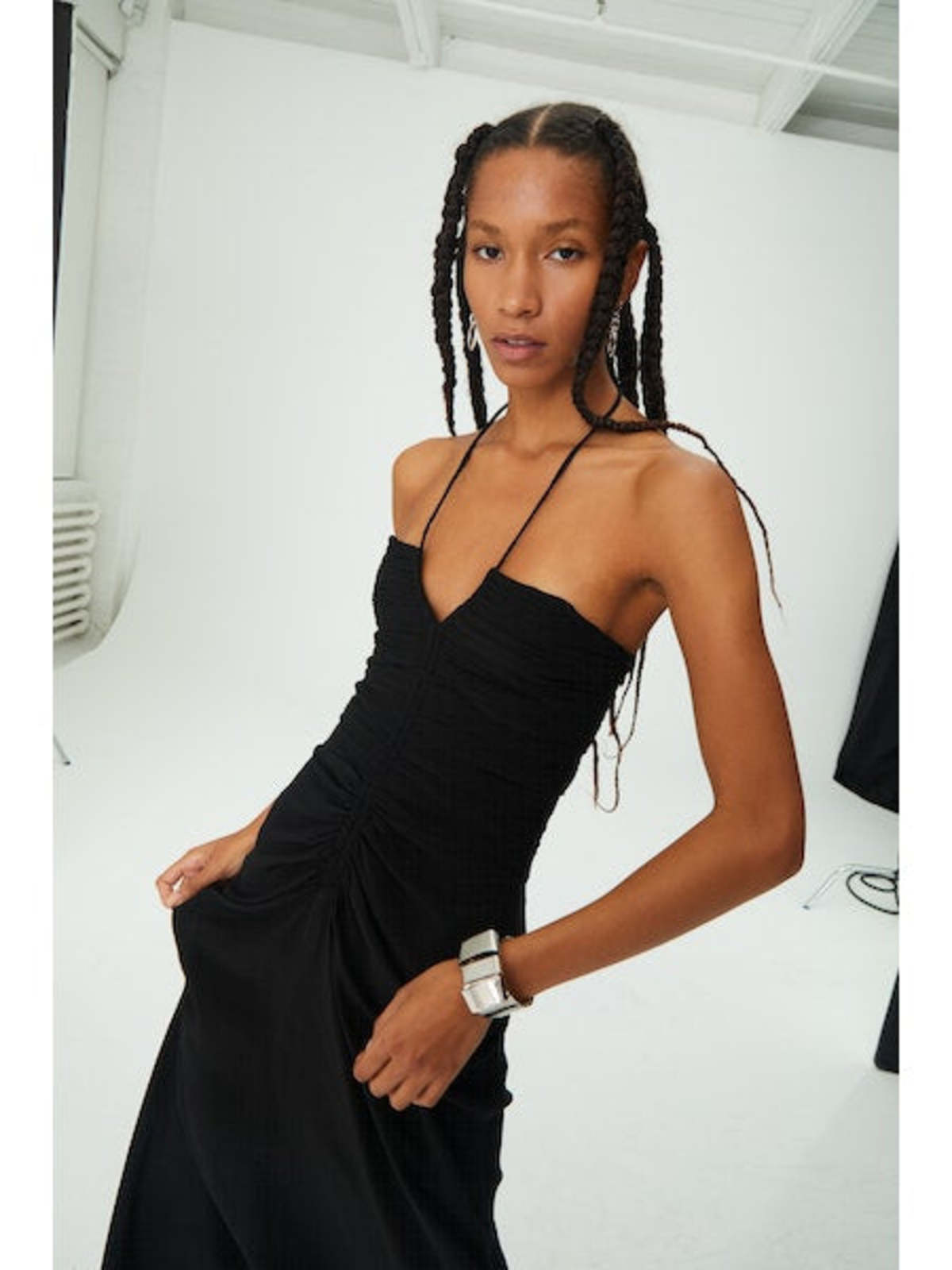 Maria Cher Toribia Midi Dress - Cachi/Black | Garmentory