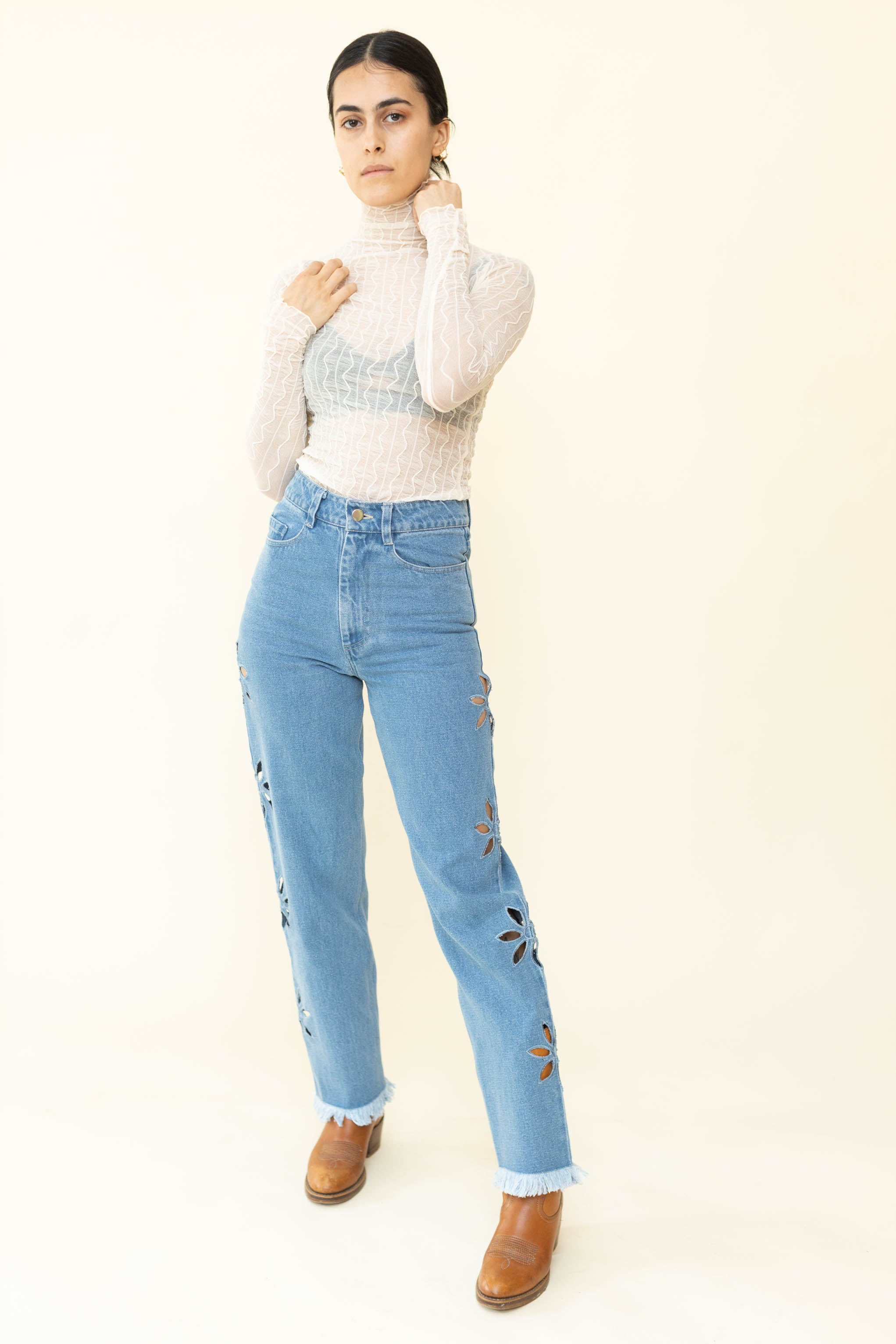 Tach Clothing Jazmin Denim Pant - blue | Garmentory