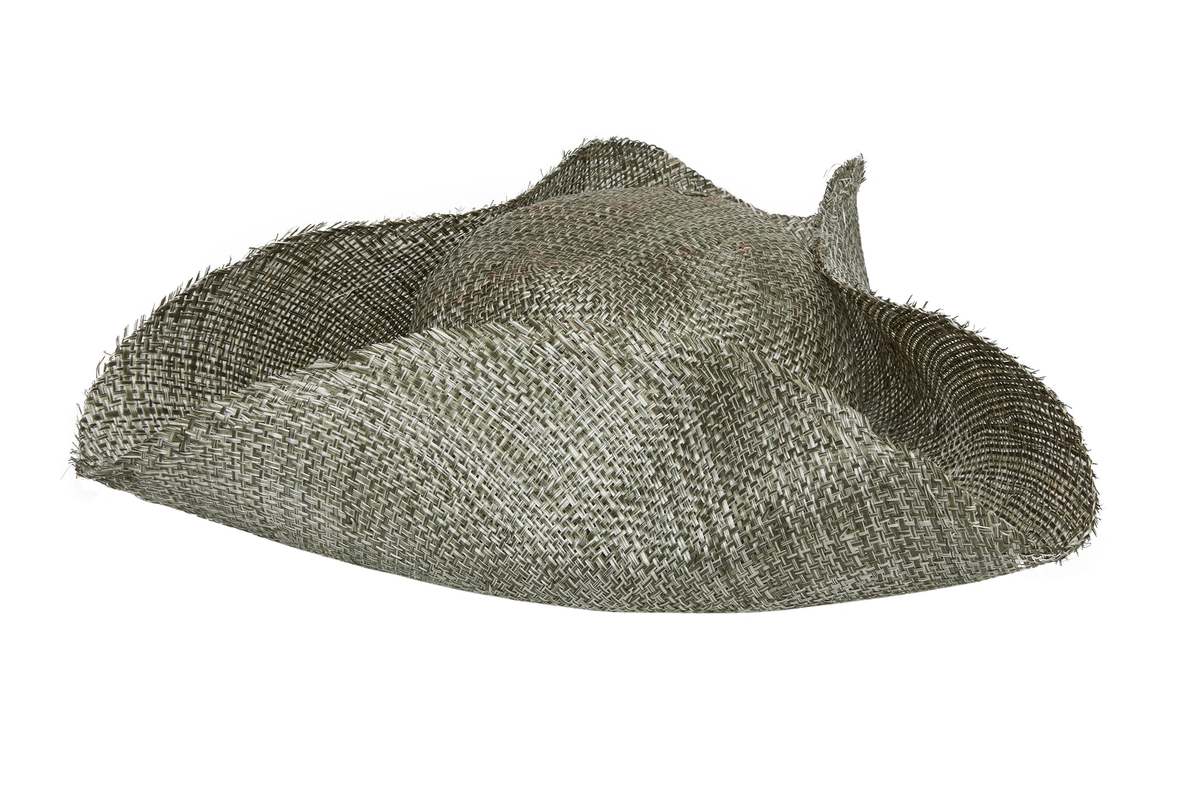 Tricorn Hat in Grey Iridescent Parisisal Straw | Garmentory