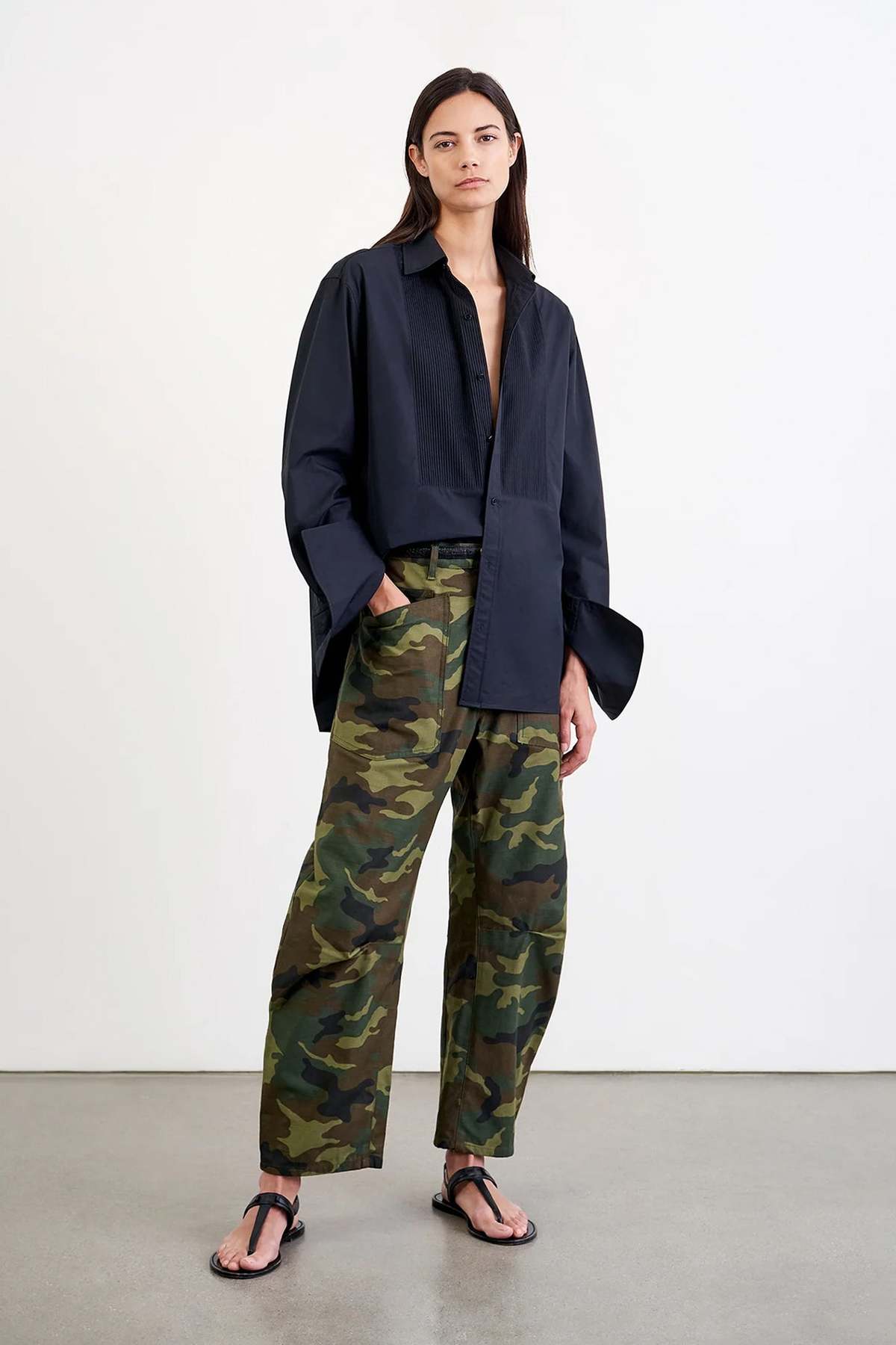 Nili Lotan Shon Pant - Dark Camouflage | Garmentory