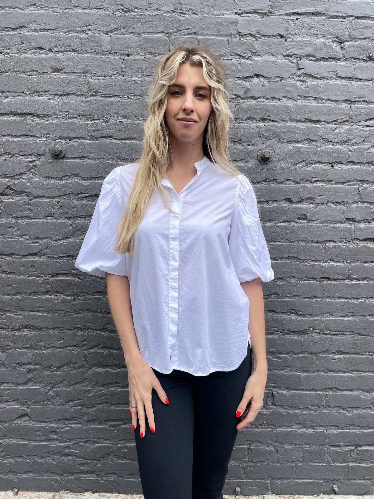 0039 Italy Daisy Puff Sleeve Blouse - White | Garmentory