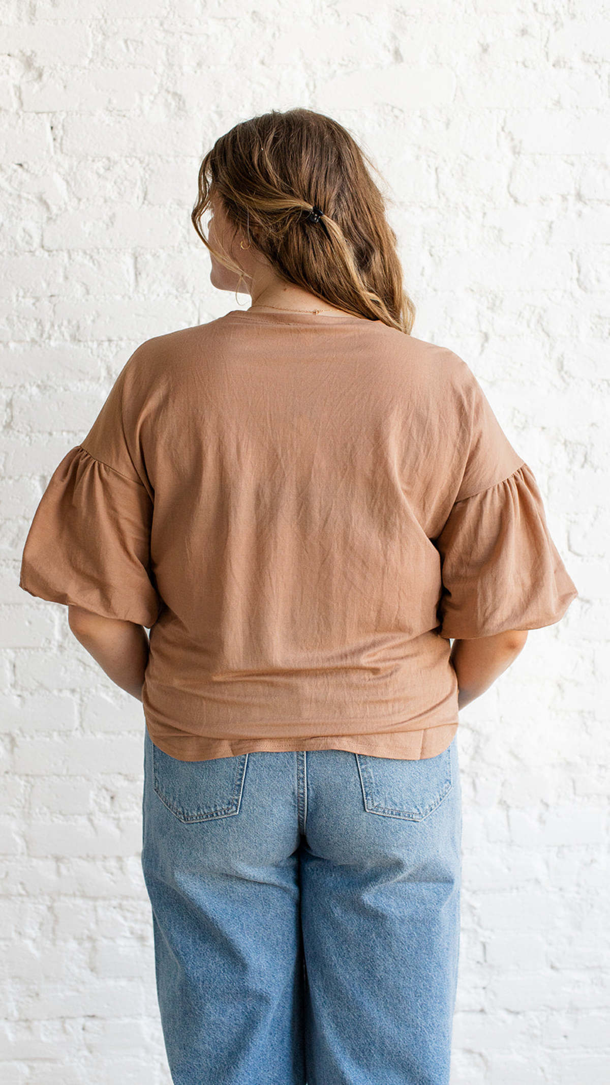 Miou Muse Aria Bubble Sleeve - Tan | Garmentory