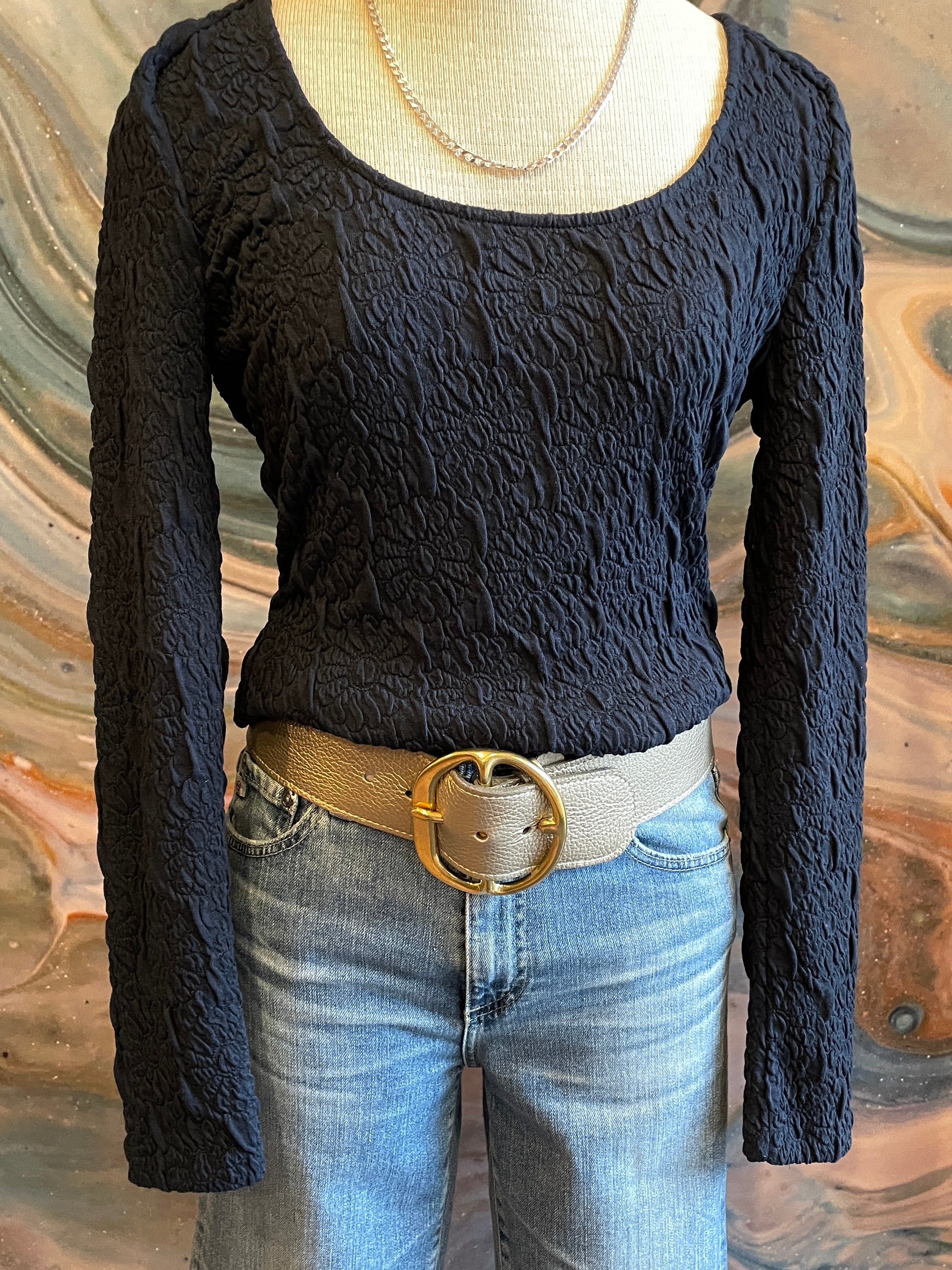 Kim White Chunky Waist Belt - Pewter | Garmentory