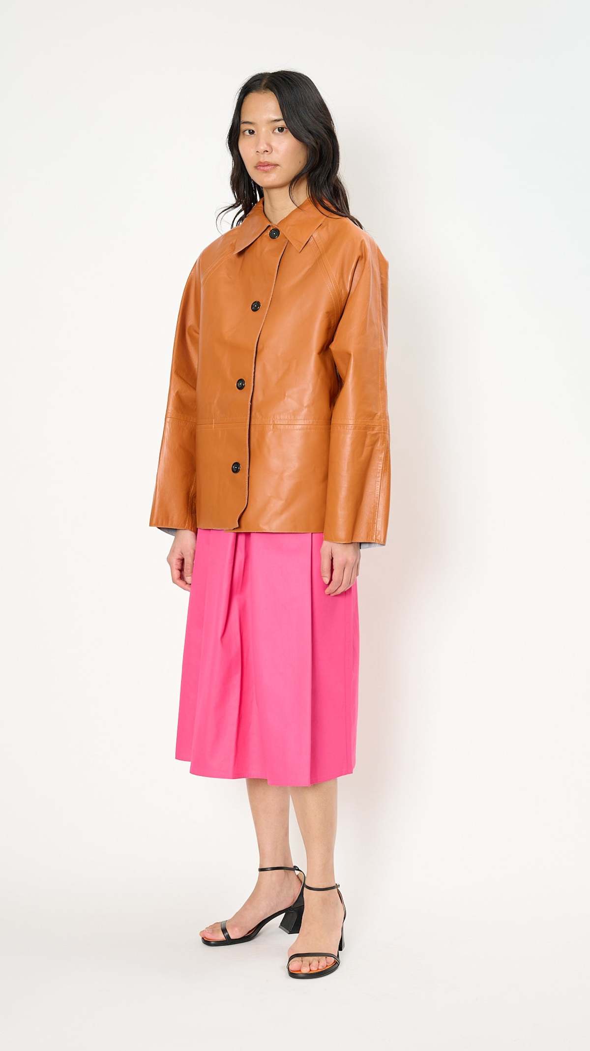 KASSL Original Hip Soft Leather Coat - Fire | Garmentory