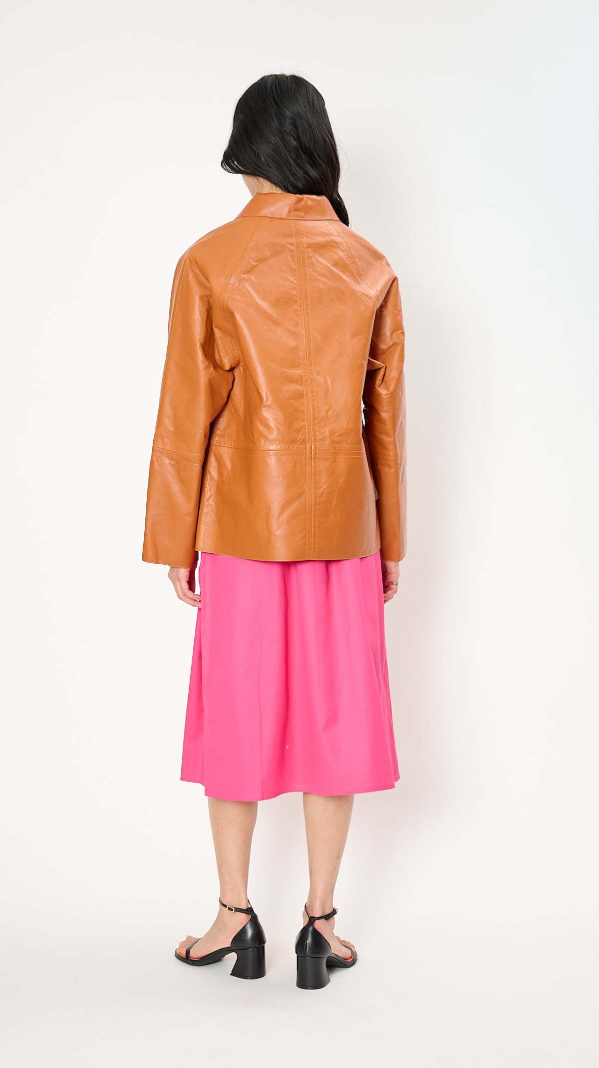 KASSL Original Hip Soft Leather Coat - Fire | Garmentory