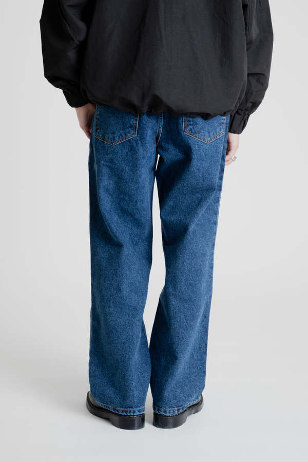 Uniform Bridge Wide One Tuck Denim Pants - Indigo Washed | Garmentory