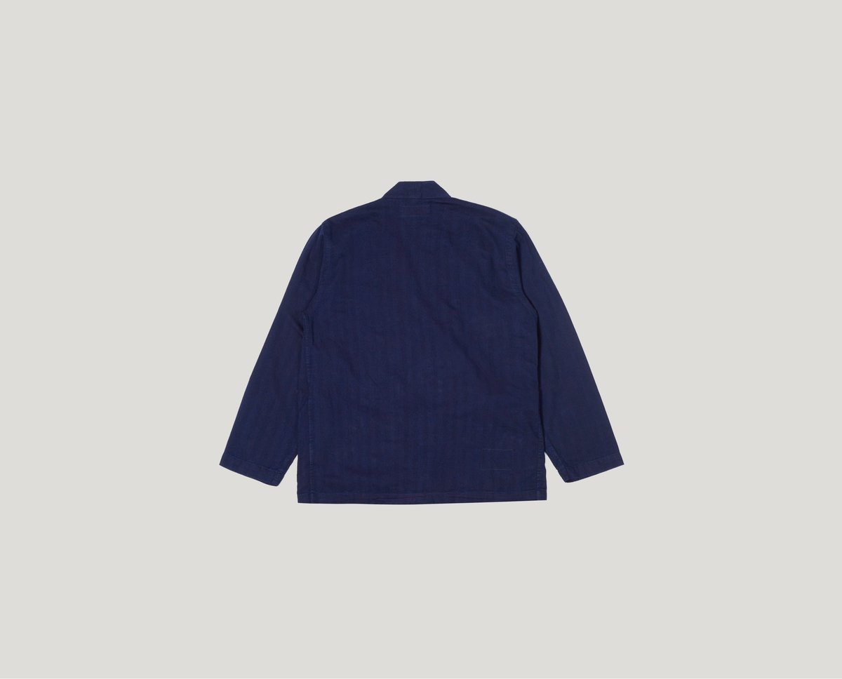 Universal Works Herringbone Denim Kyoto Work Jacket - Indigo | Garmentory