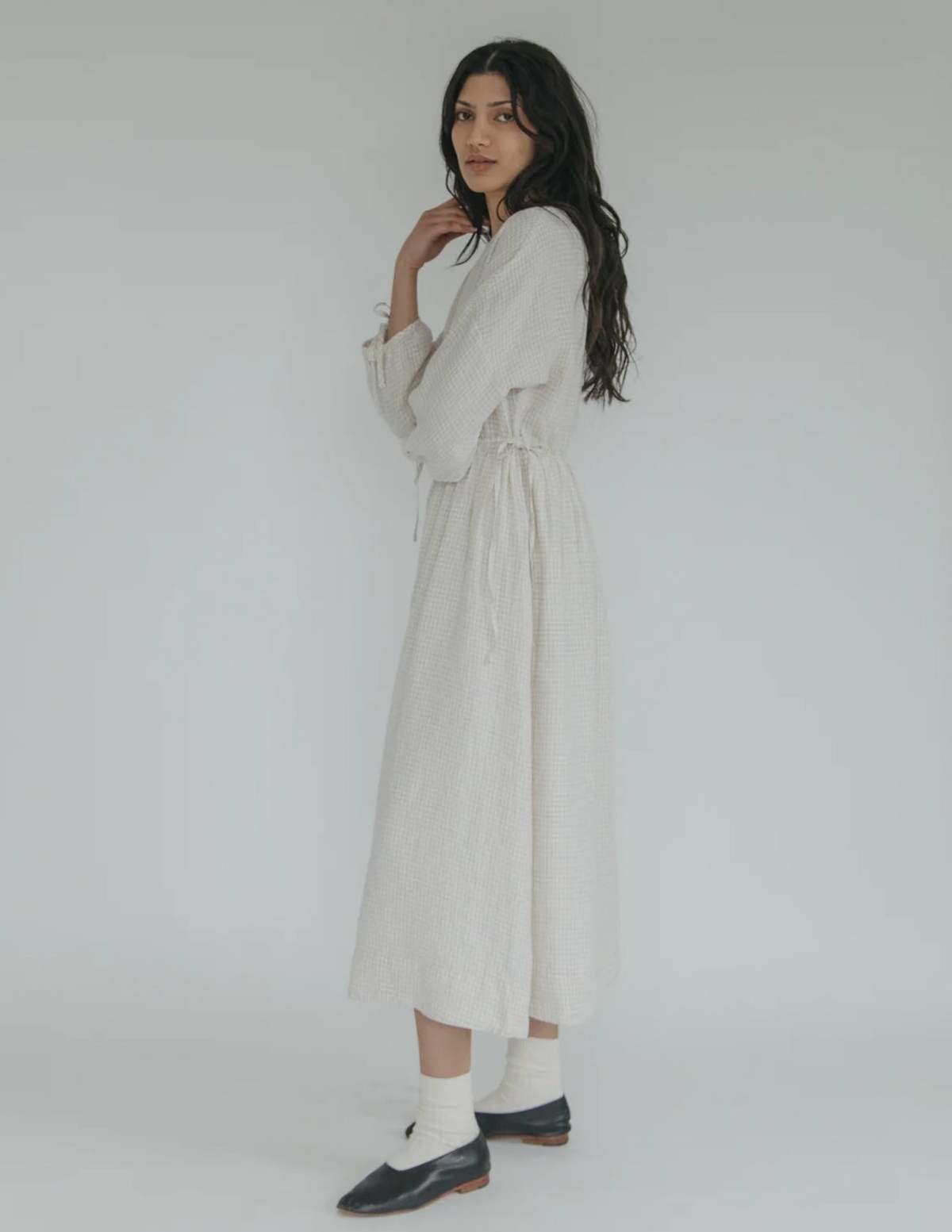 Gillian Stevens Bea Dress - Oat Plaid | Garmentory