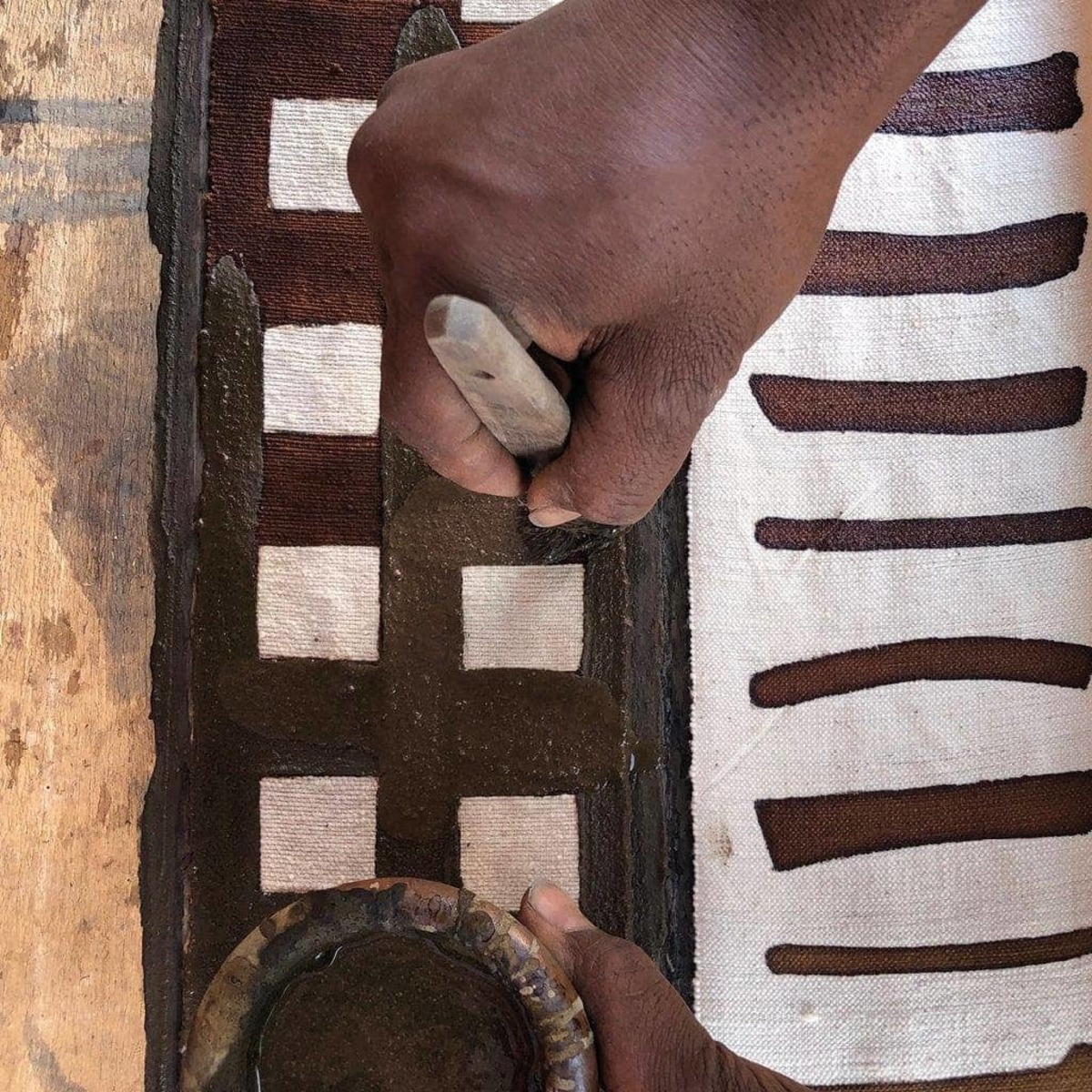 Kanju Bogolan Wall Totem - Process | Garmentory