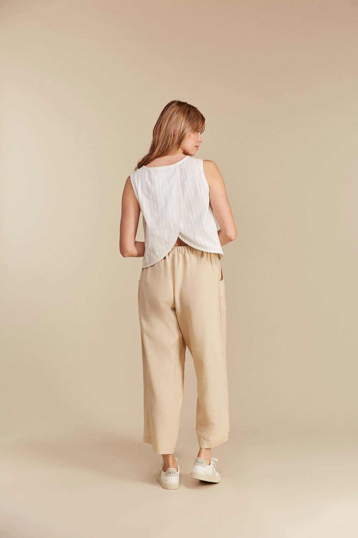 People Tree Cotton Tavi Crossover Top - Eco White | Garmentory