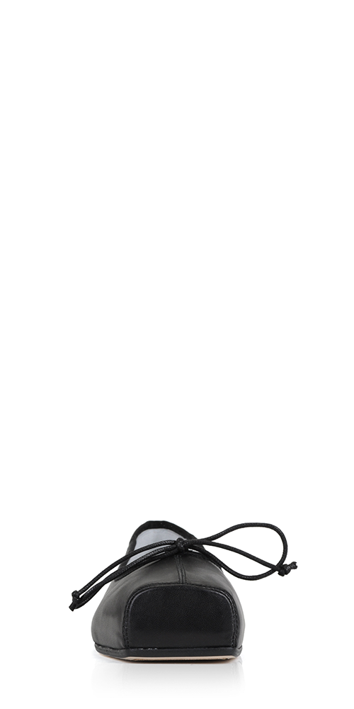 MM6 Maison Margiela Square Toe Leather Ballet Flats | Garmentory