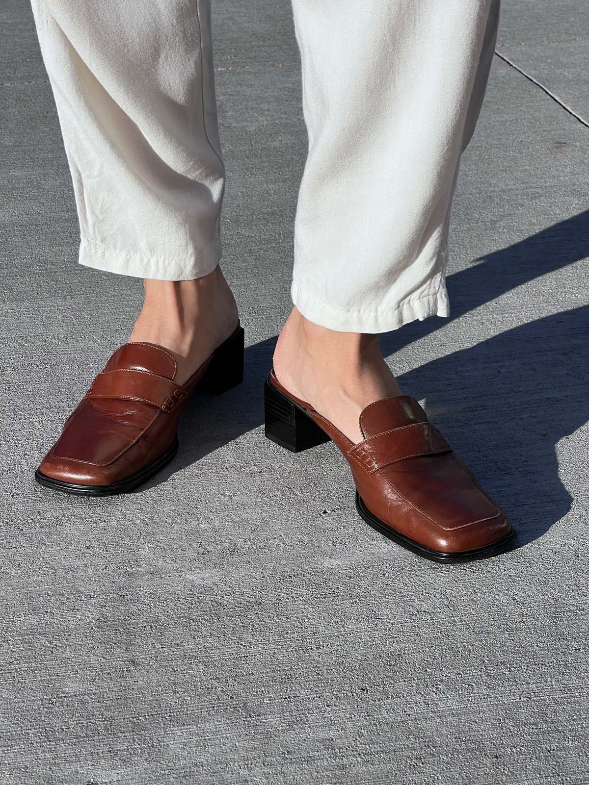 Vintage Leather Slip On Shoes - Milk Chocolate | Garmentory