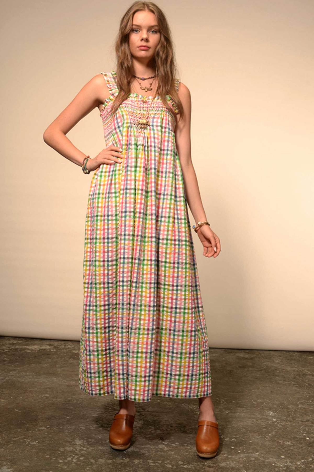 V.De.Vinster Oceane Dress - Multi Gingham Print | Garmentory