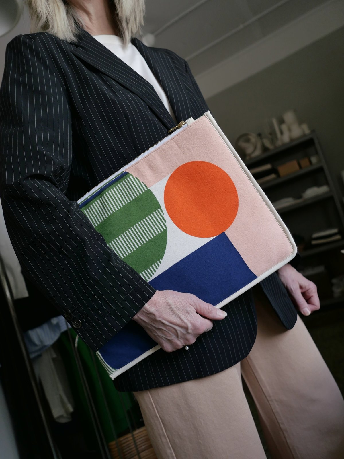 MAPOÉSIE COMPUTER POUCH IN KHAKI PINK | Garmentory